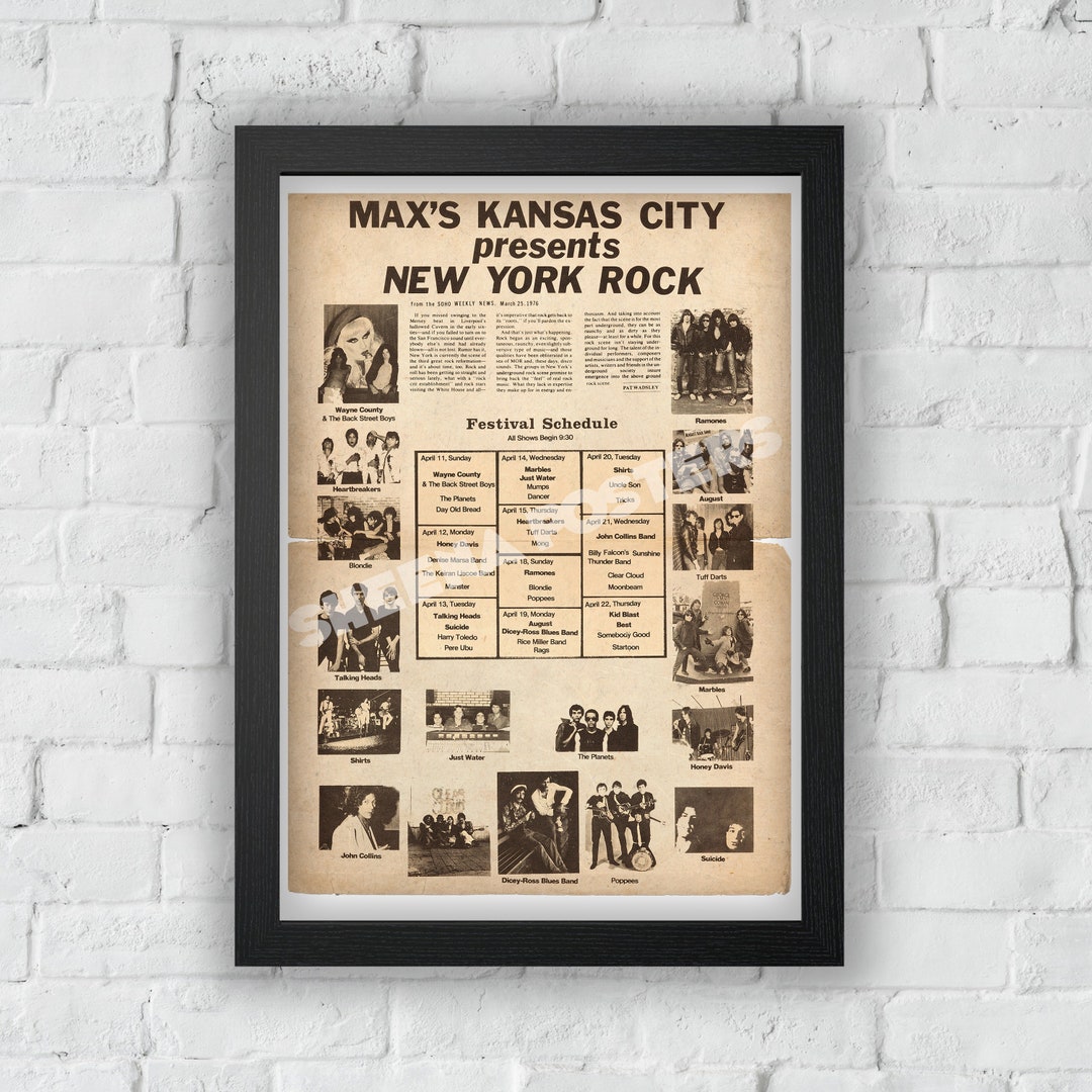 Max S Kansas City New York Rock Ramones Concert Print Vintage Advert ...