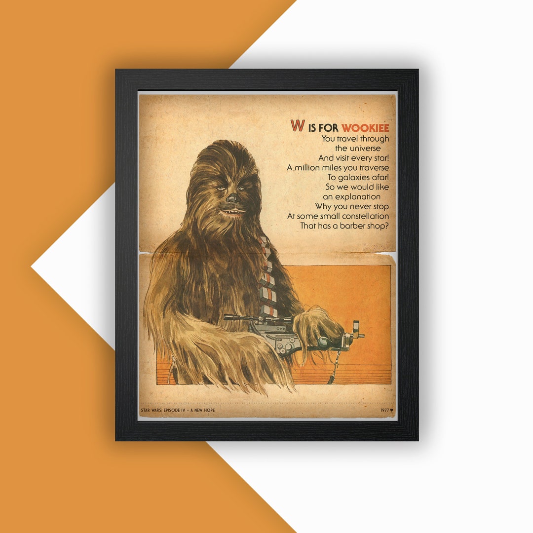 Star Wars Wookiee Chewbacca ABC Print Vintage Advert Vintage Style ...