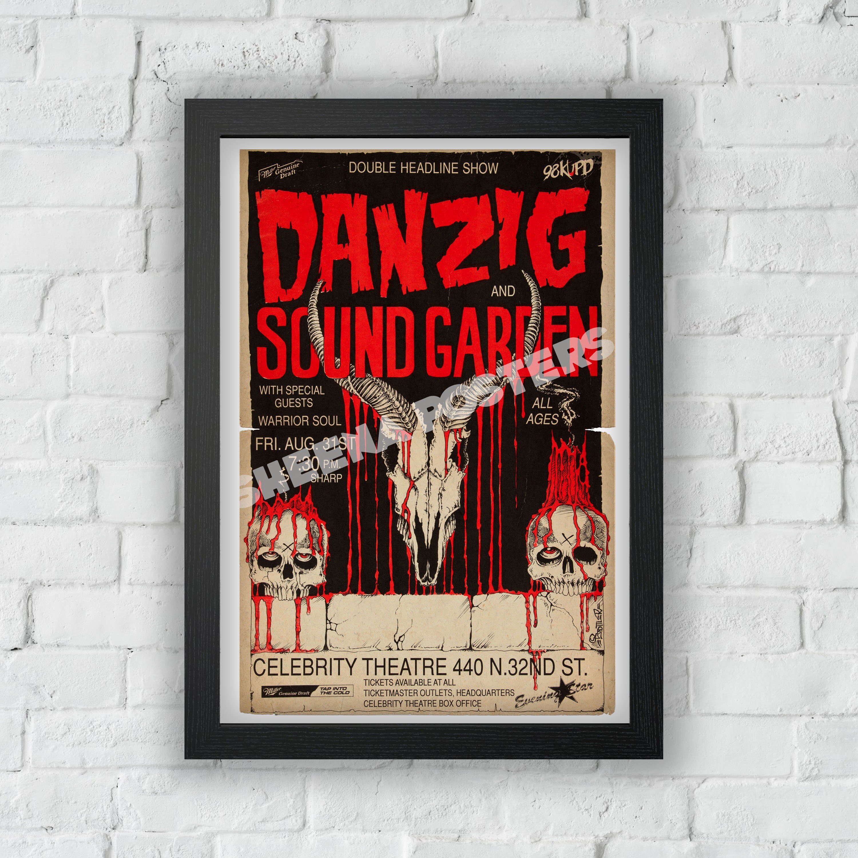 Danzig Concert Print Vintage Advert Vintage Style Magazine Retro Print ...