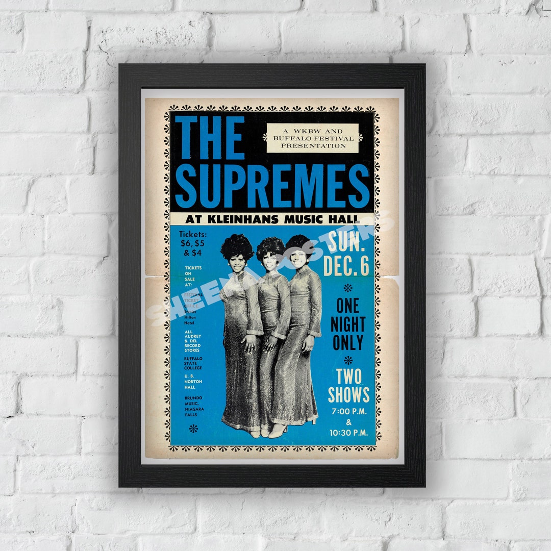 The Supremes Concert Print Vintage Advert Green Vintage Style Magazine ...