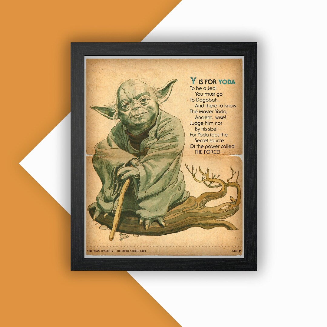 Star Wars Yoda ABC Print Vintage Advert Vintage Style Magazine Retro ...