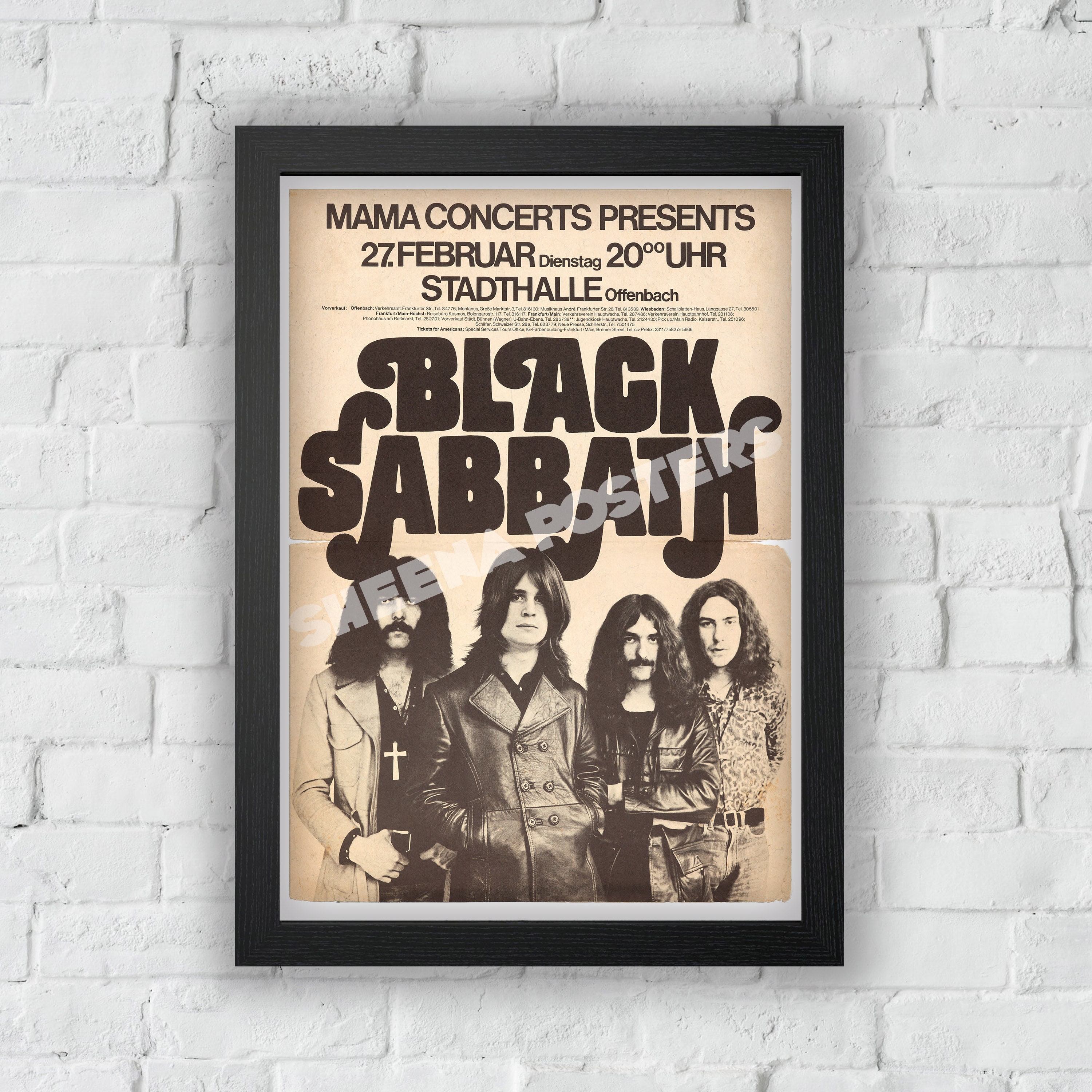 Black Sabbath Concert Print Vintage Advert Vintage Style Magazine Retro ...