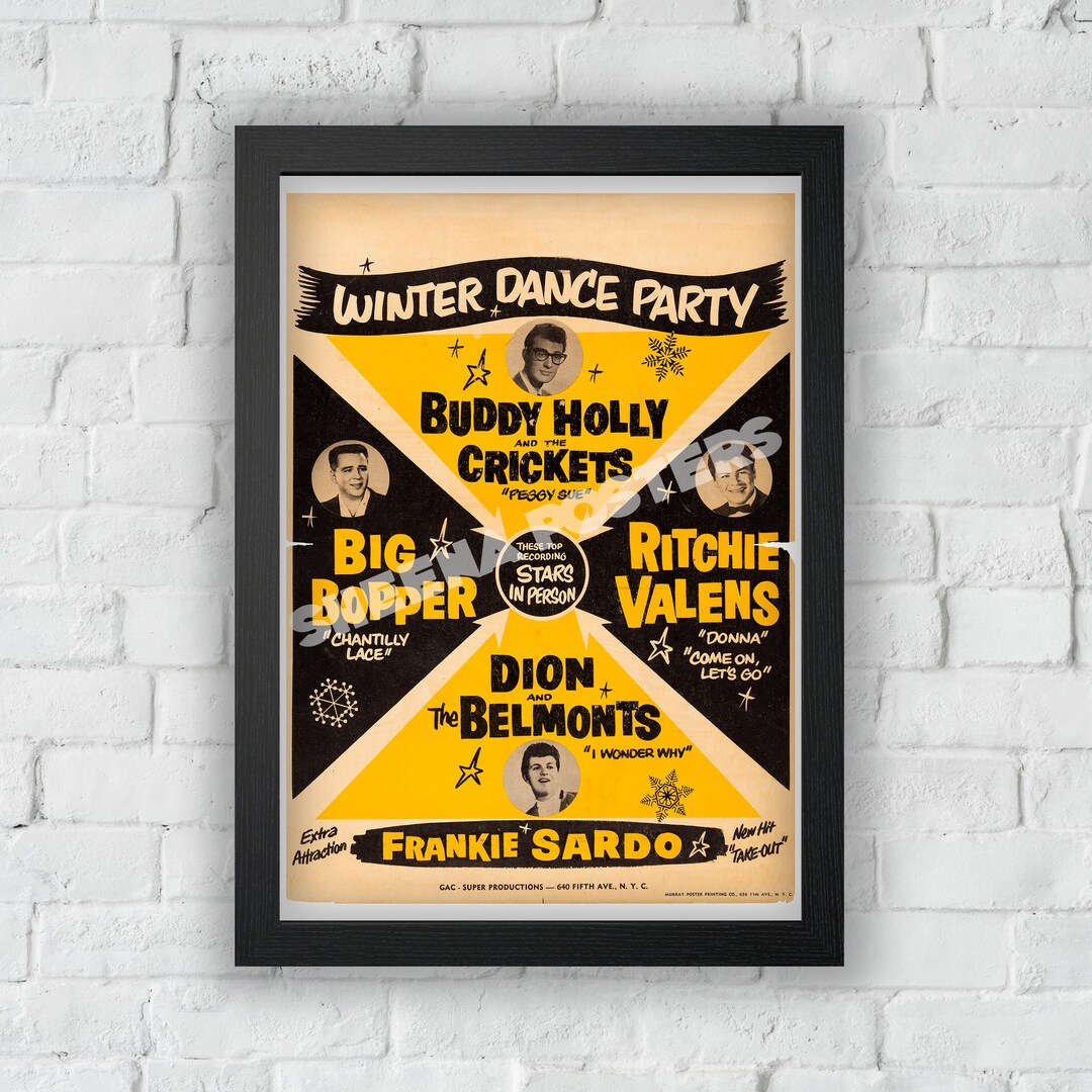 Winter Dance Party Buddy Holly Ritchie Valens Big Bopper Concert Print ...