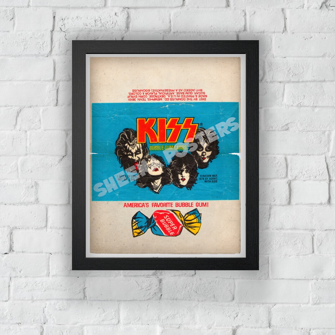 Kiss Bubble Gum Print Vintage Advert Vintage Style Magazine Retro Print ...