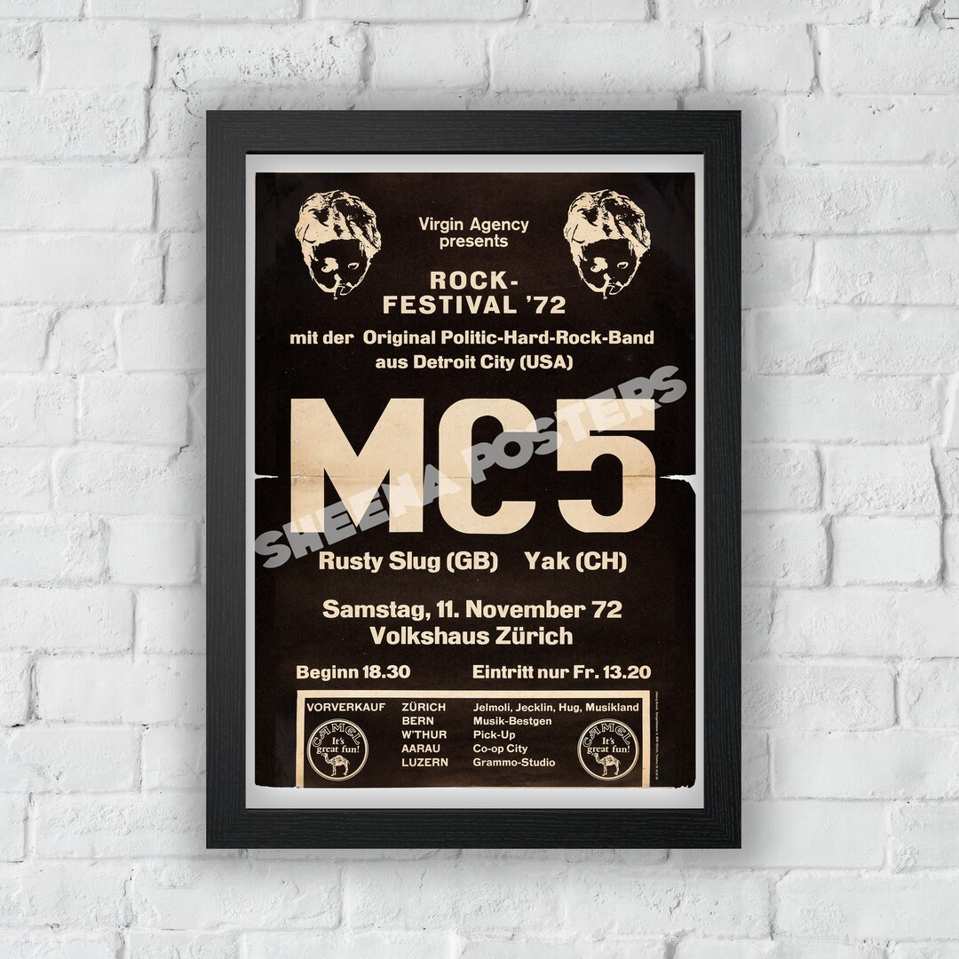 MC5 Concert Print Vintage Advert Vintage Style Magazine Retro Print Home Deco Poster A3 - Etsy