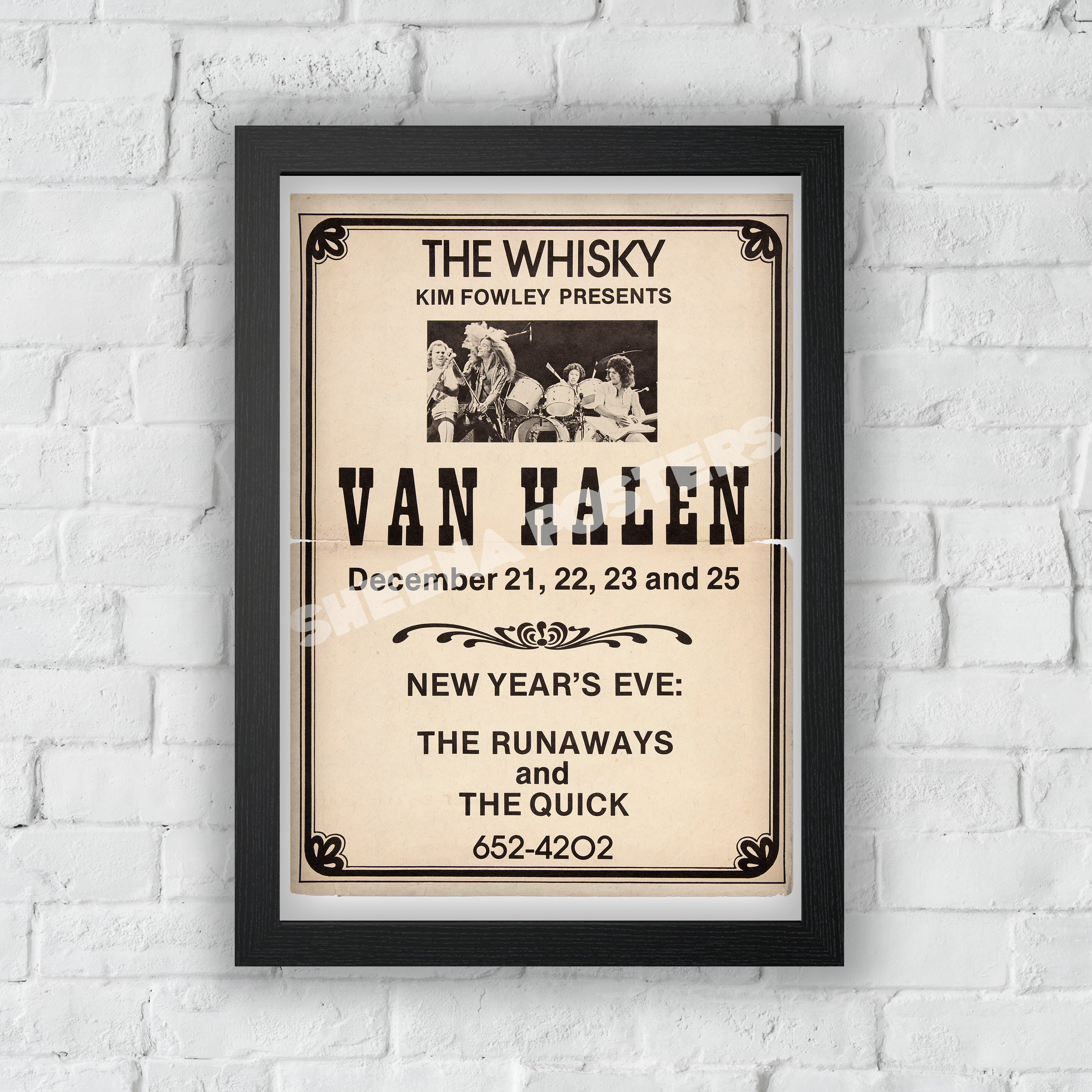 Van Halen Print Vintage Advert Green Vintage Style Magazine Retro Print ...