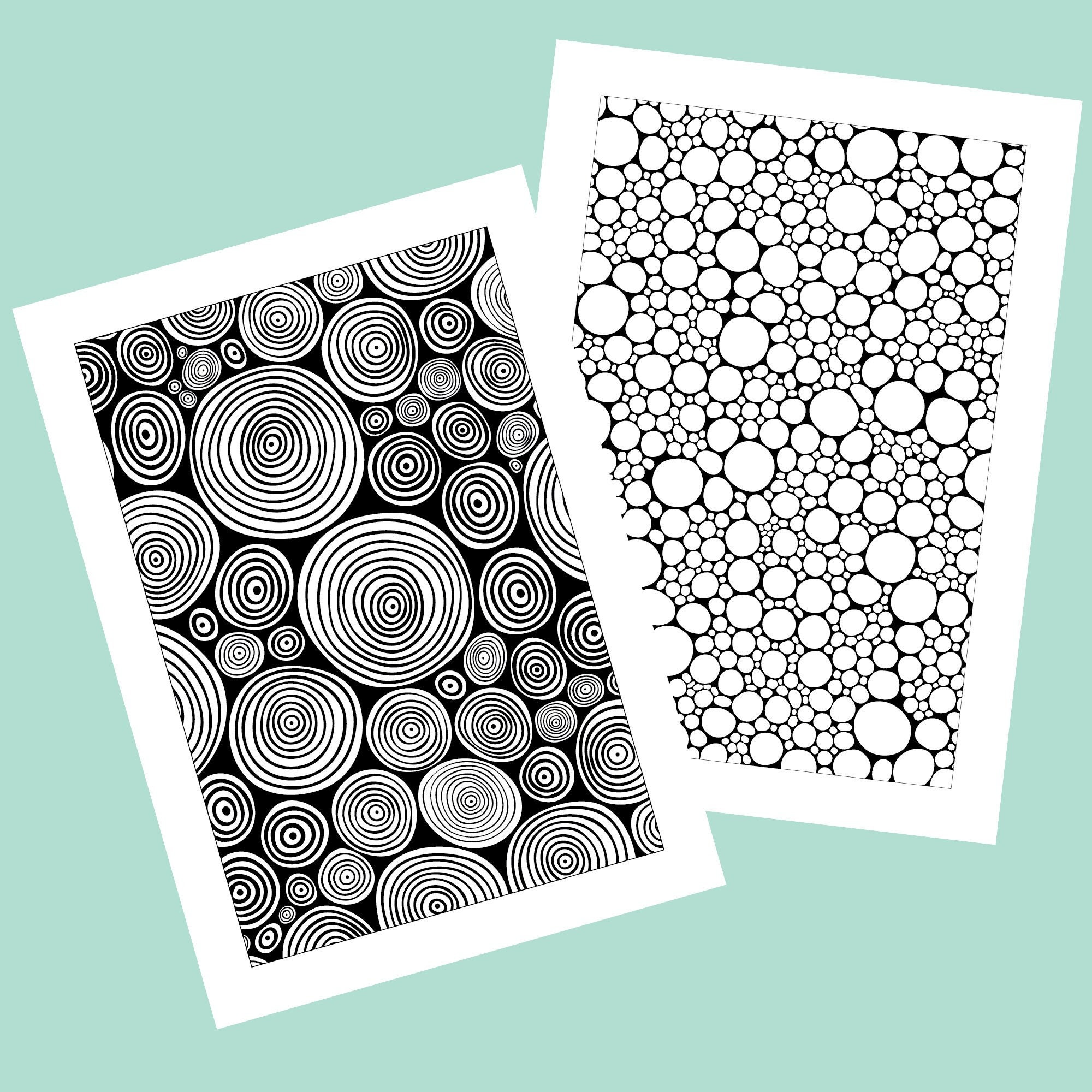 2 Printable Coloring Pages for Meditation / Abstract Pattern / Trippy ...
