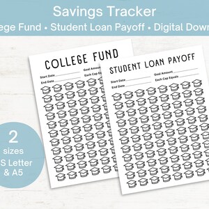 Savings Tracker Printable | College Fund Tracker | Student Loan Payoff ...