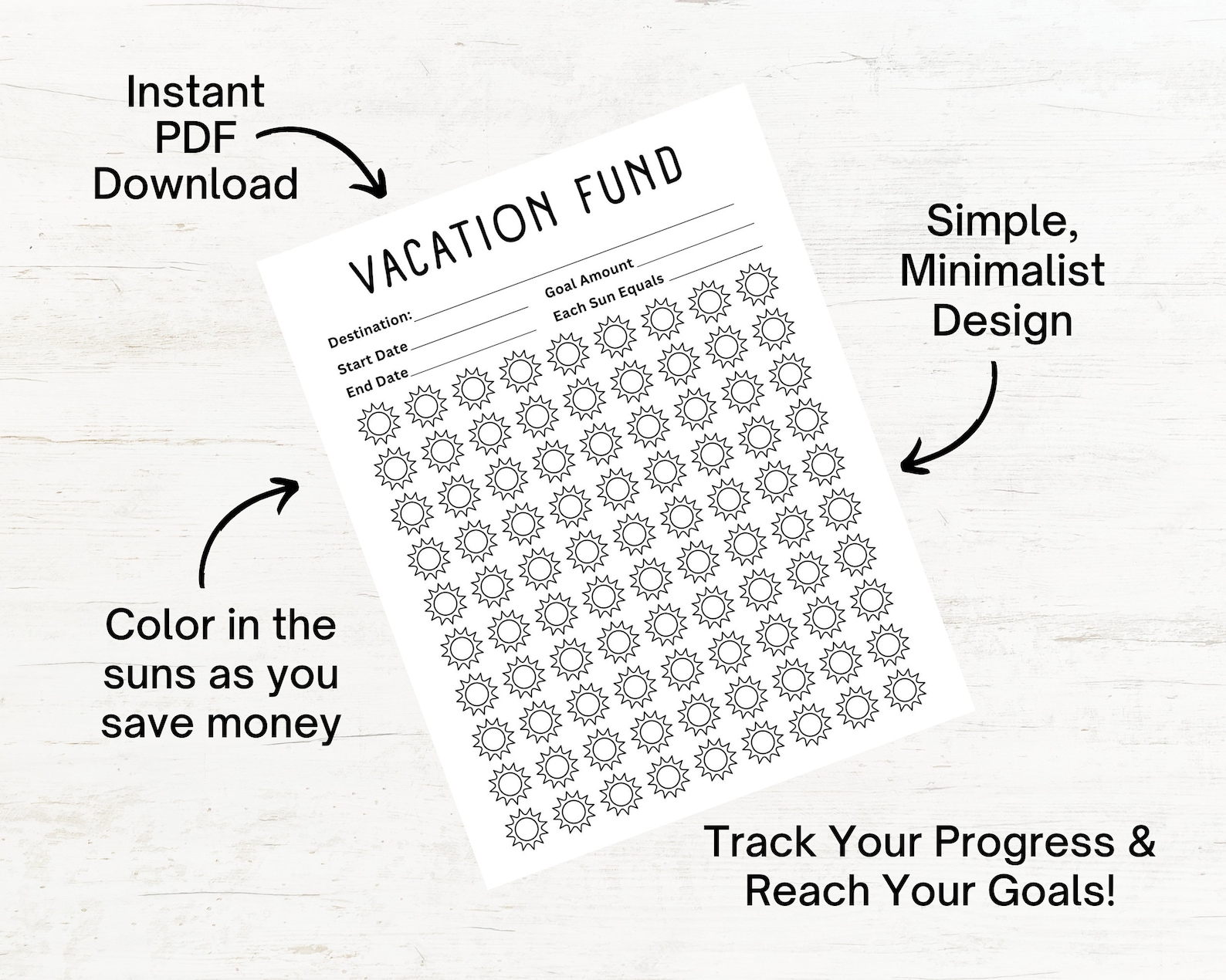 Savings Tracker Printable | Vacation Fund Tracker | Money Saving ...