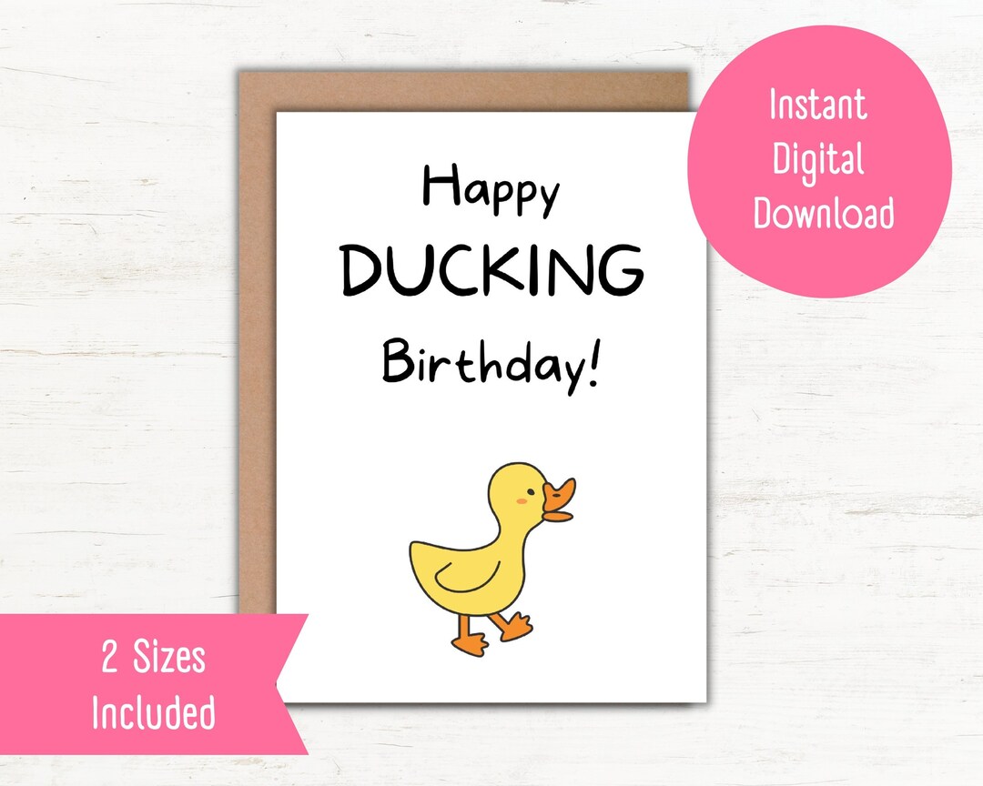 Funny Birthday Card, Digital Birthday Card, Instant Download, Happy ...