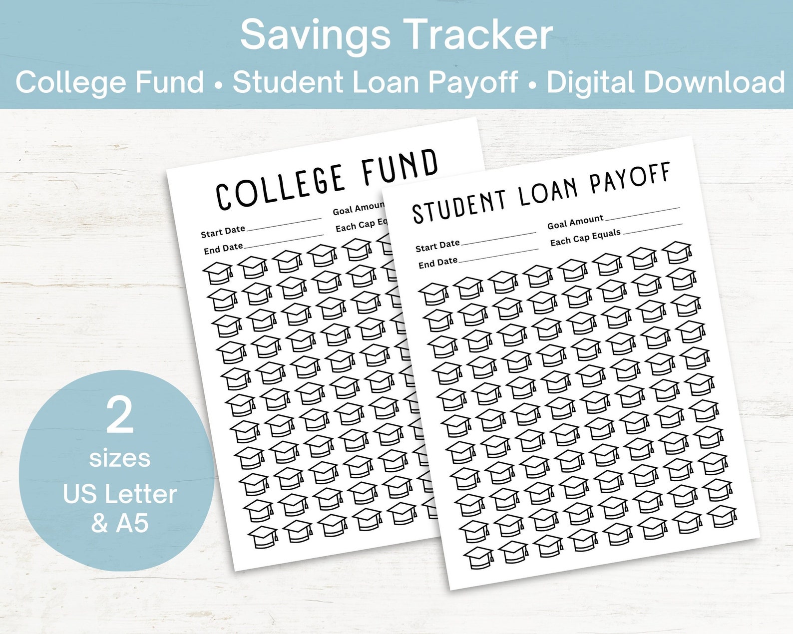 Savings Tracker Printable | College Fund Tracker | Student Loan Payoff ...