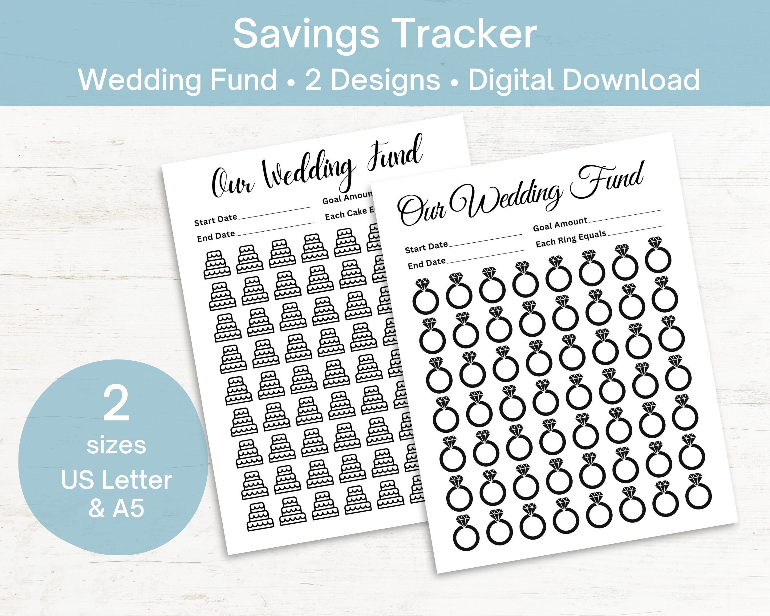 Savings Tracker Printable | Wedding Fund Tracker | Wedding Savings ...