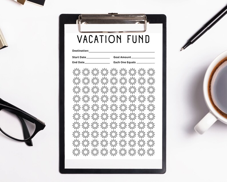 Savings Tracker Printable | Vacation Fund Tracker | Money Saving ...