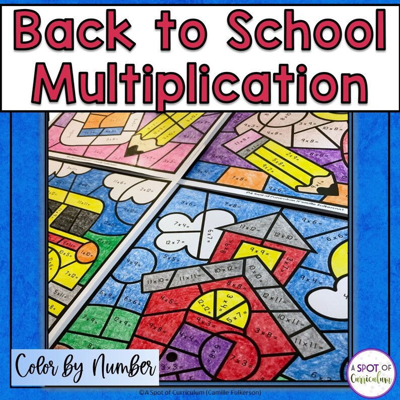 Hojas para colorear de regreso a clases Multiplicación Color por número ...