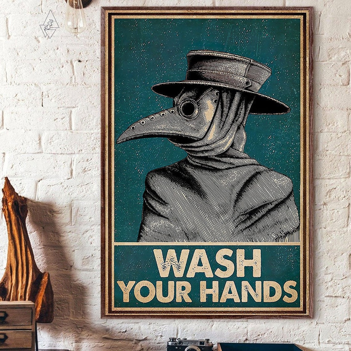 Vintage Poster, Wash Your Hand Sign,public Health Retro Wall Art ...