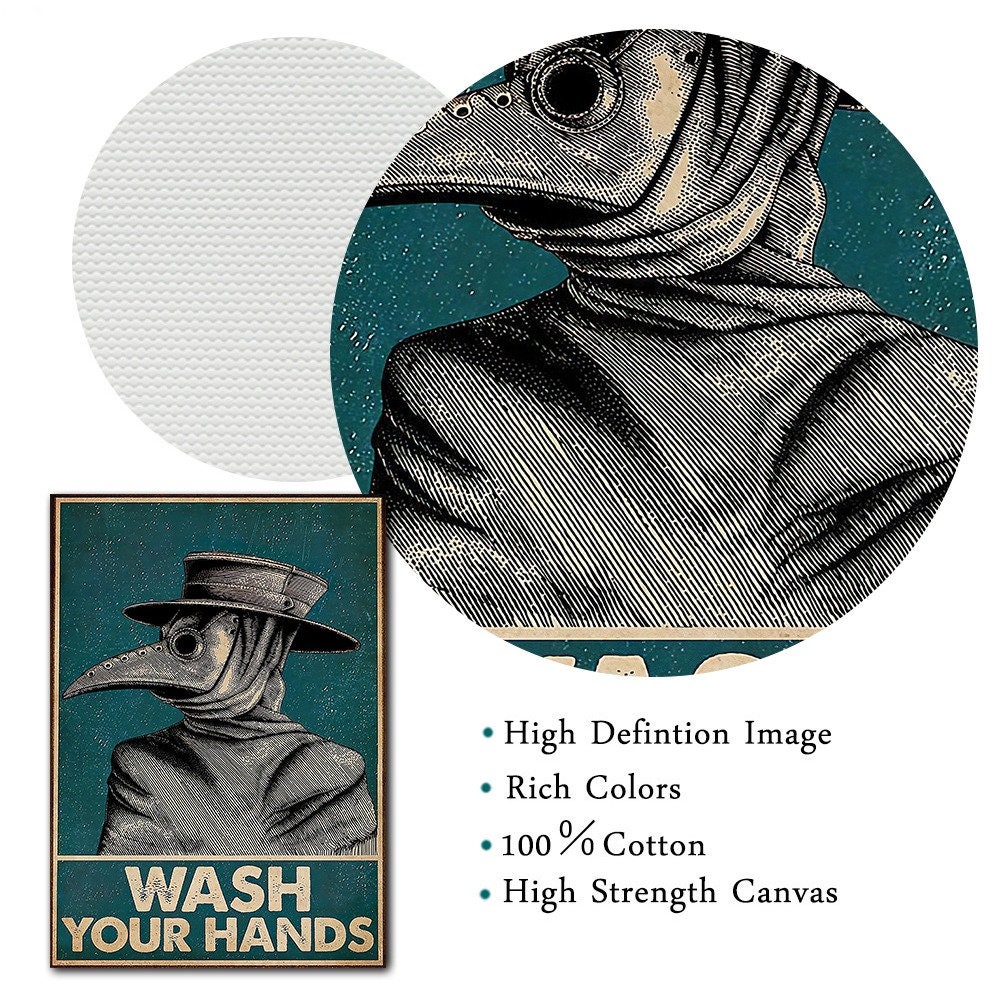 Vintage Poster, Wash Your Hand Sign,public Health Retro Wall Art ...