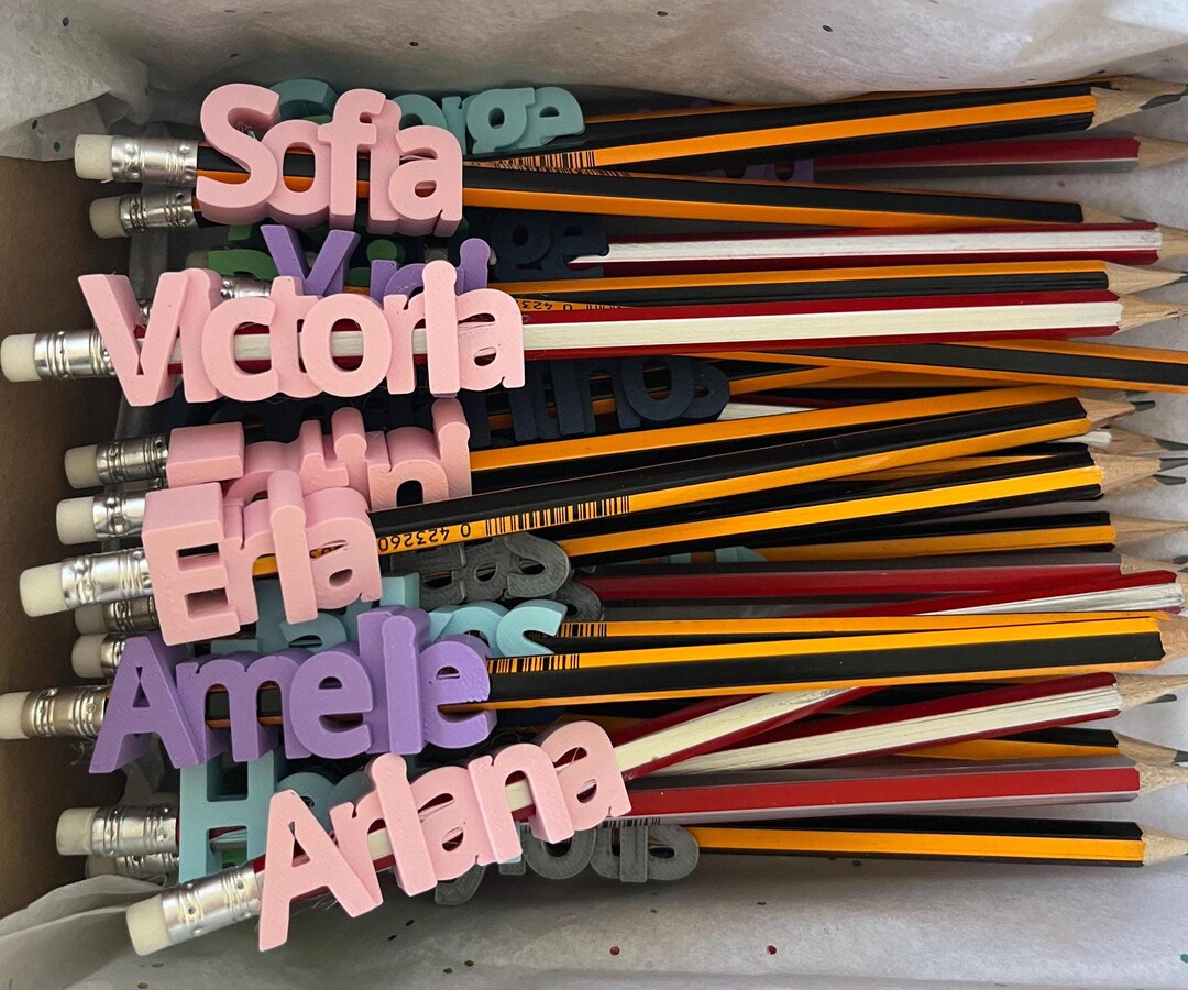 Custom Pencil Name Tags - Personalized Gift - Birthday, School Supplies ...