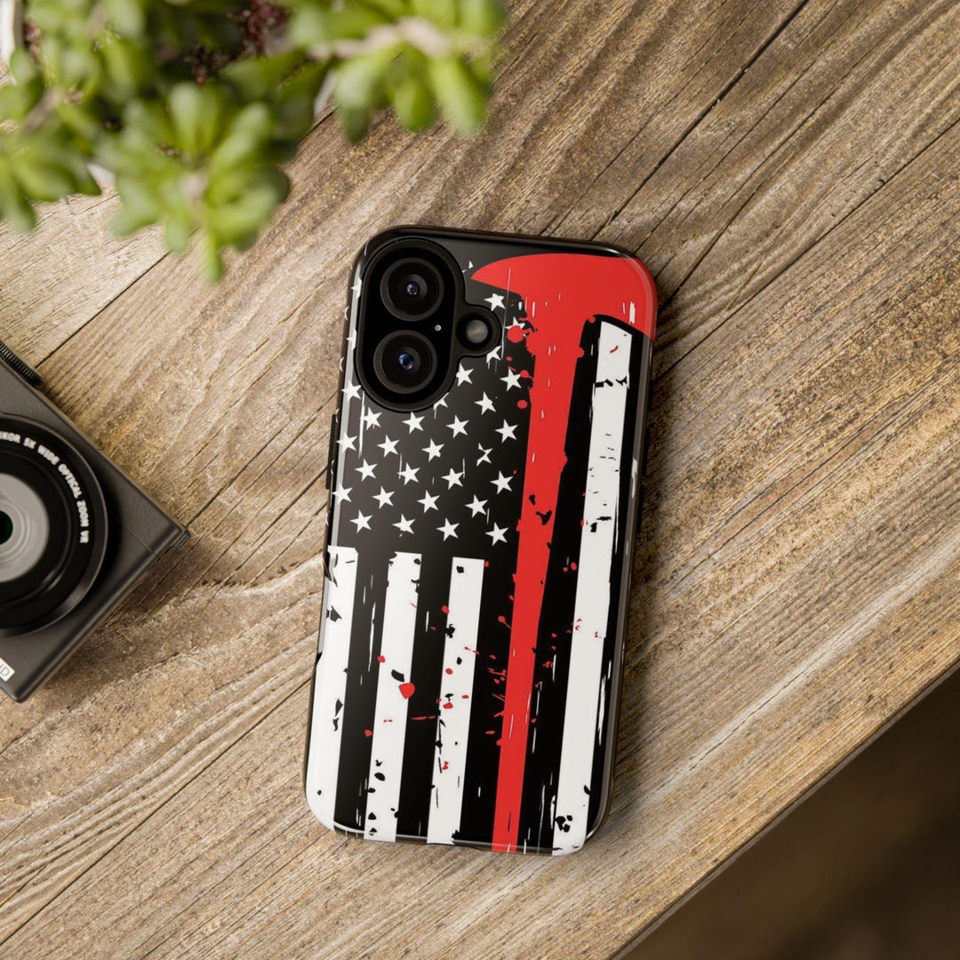 Firefighter Thin Red Line Tough Phone Cases - Etsy