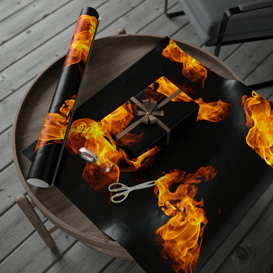 Chic Fire Flames Wrapping Papers - Etsy