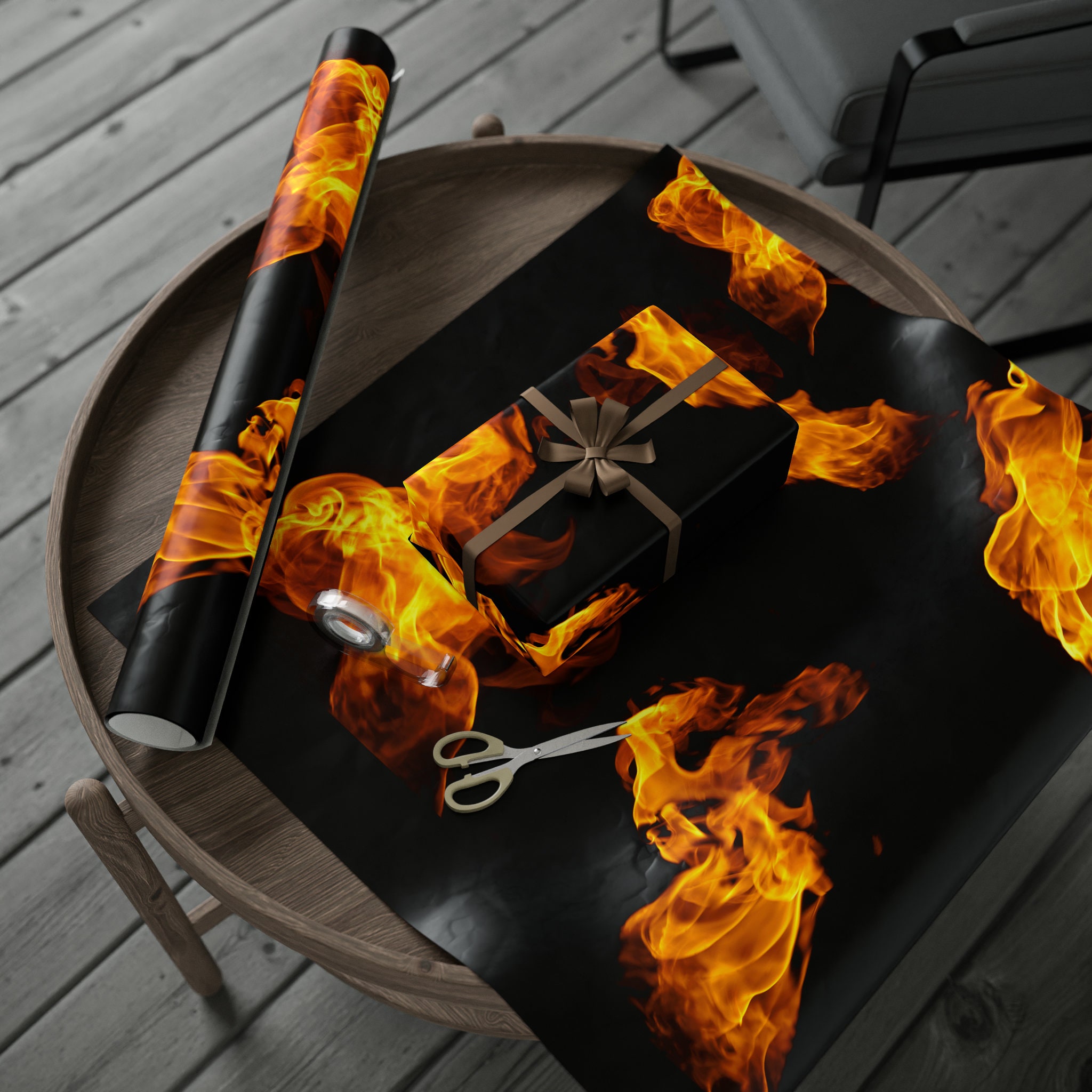 Chic Fire Flames Wrapping Papers - Etsy