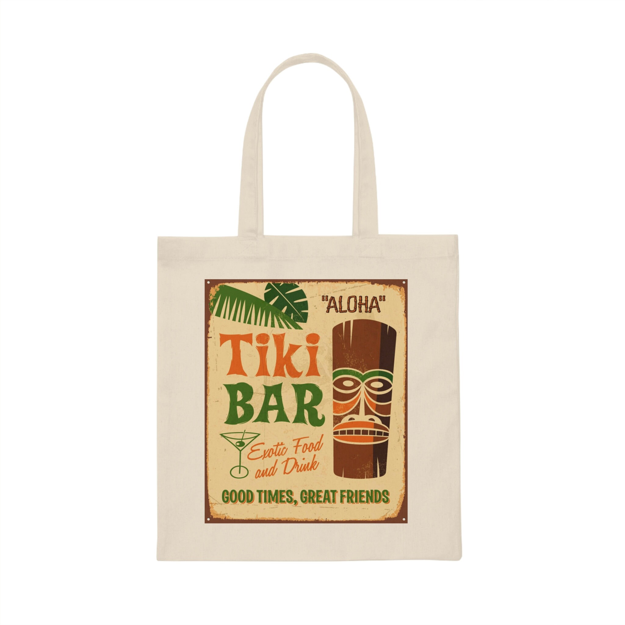 Aloha Tiki Bar Beach Themed Canvas Tote Bag - Etsy