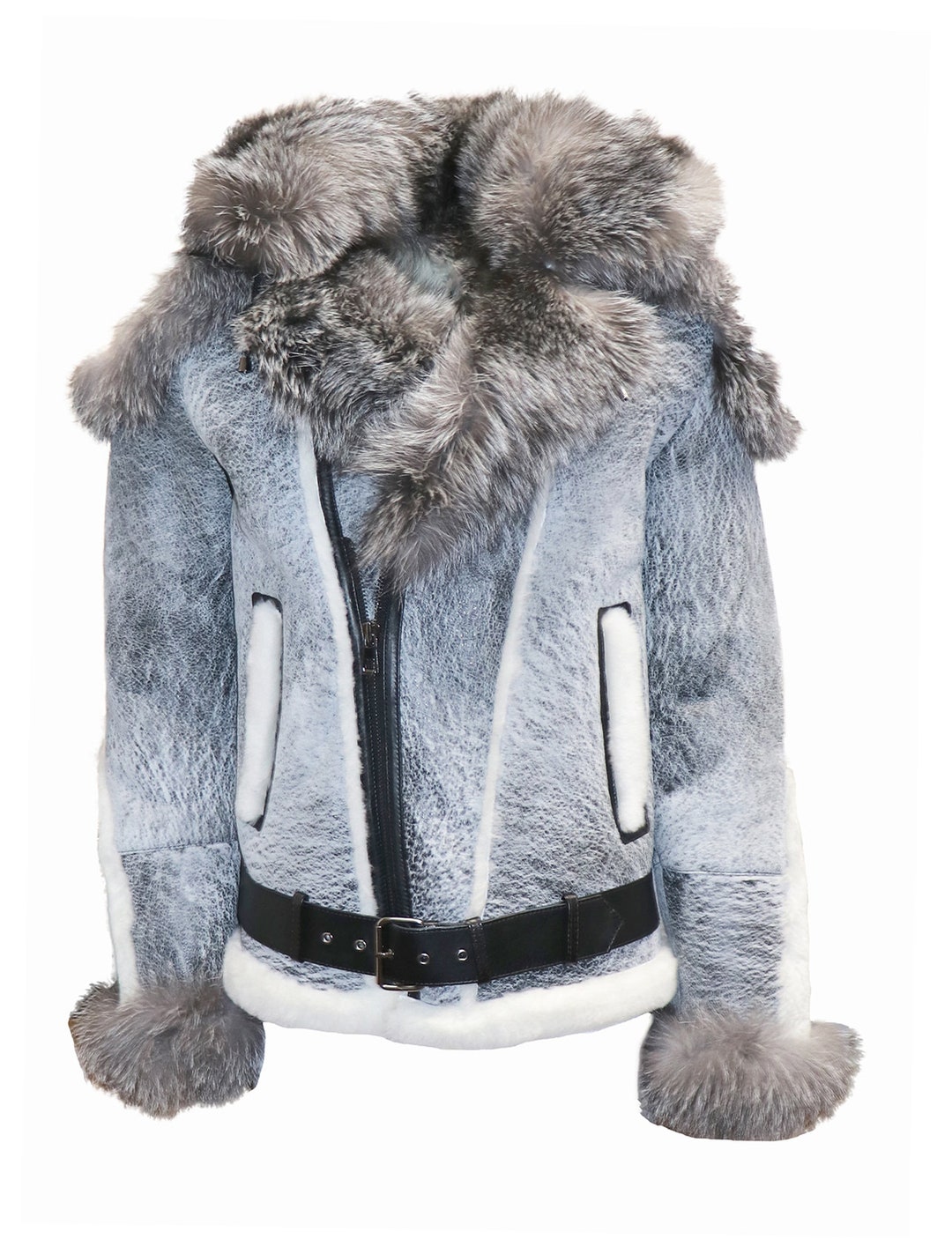 BARYA NEW YORK Men's Moto Sheepskin Shearling Jacket - Etsy