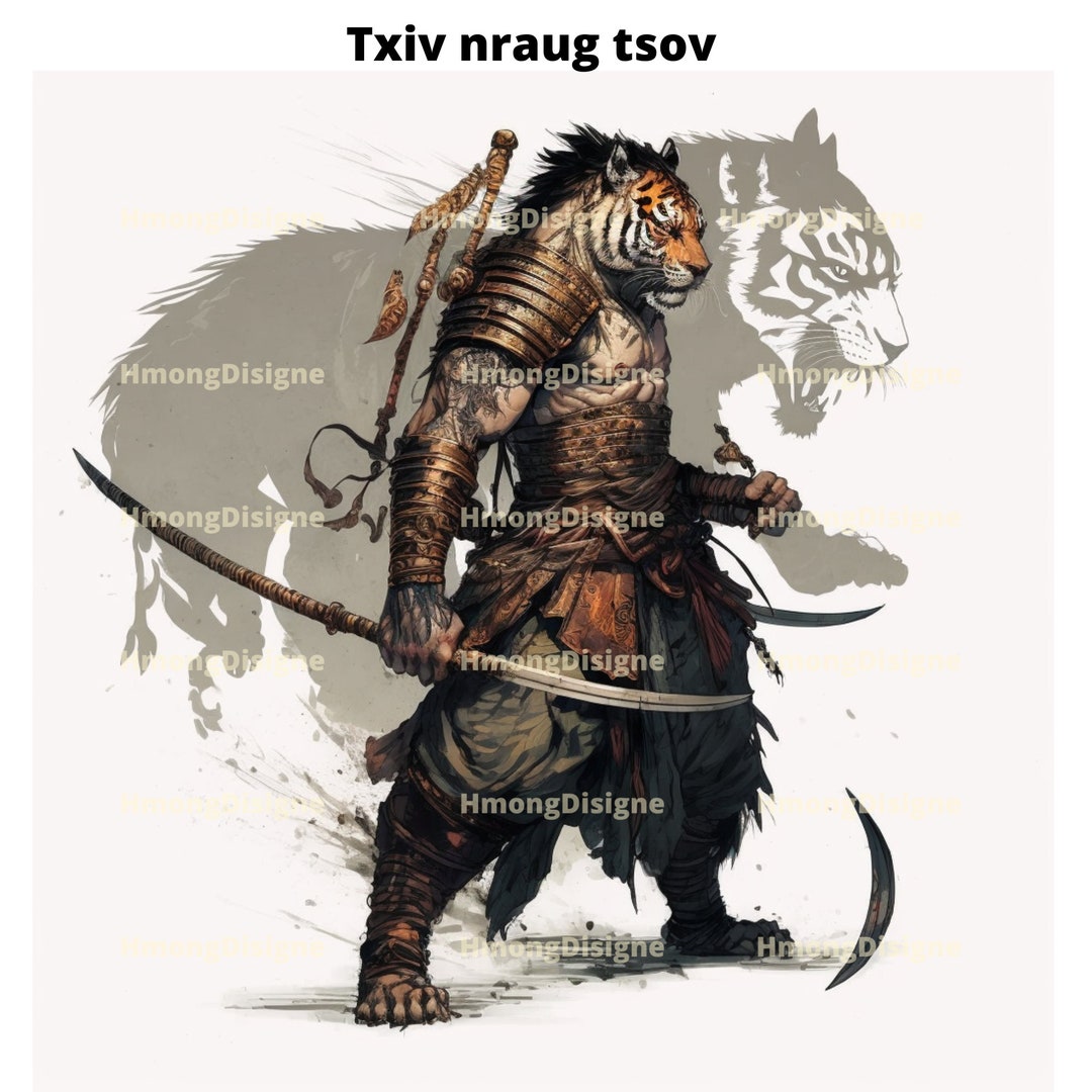 The Tiger Warrior Txiv Nraug Tsov - Etsy