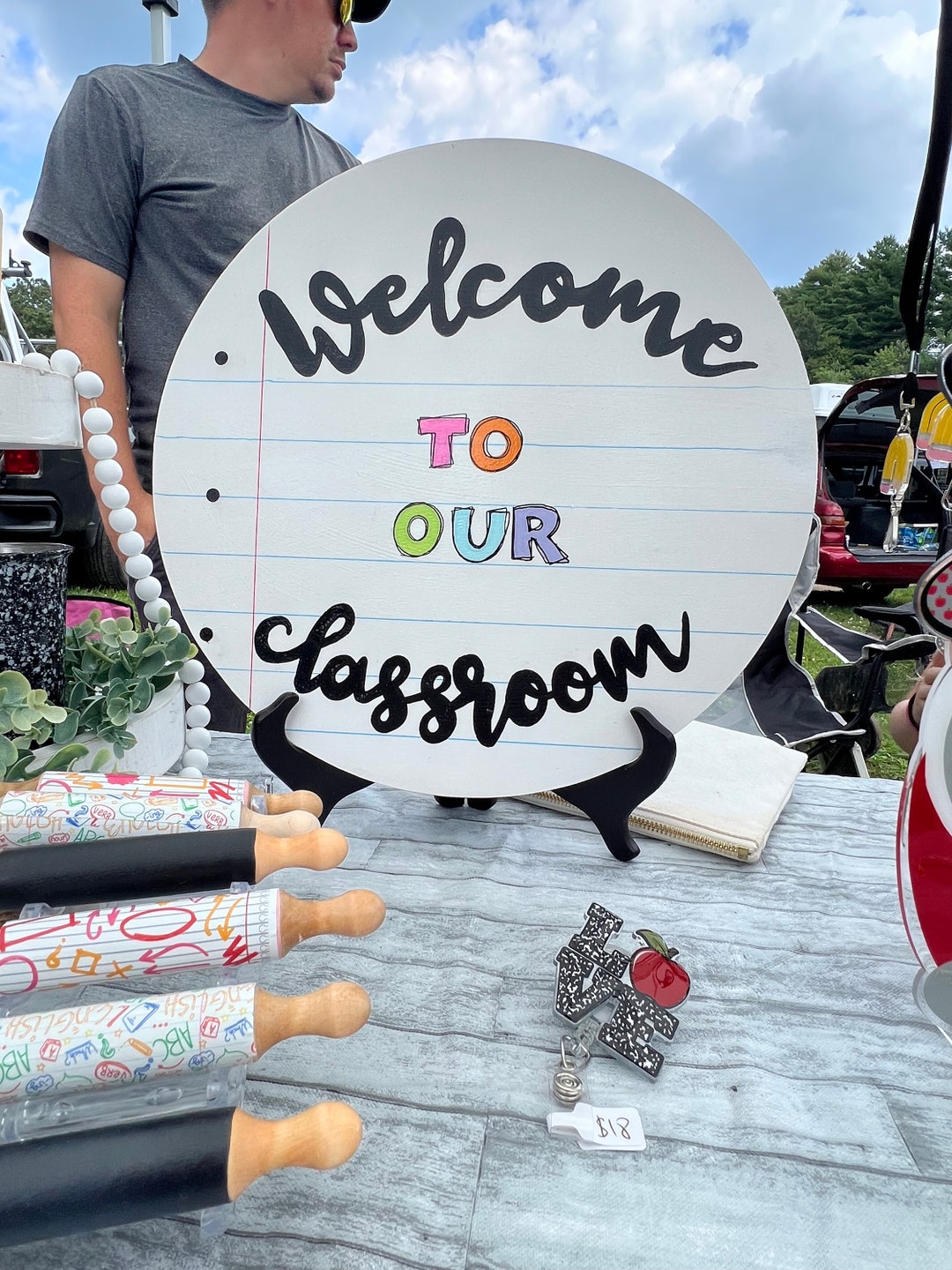 Teacher Door Sign , Notebook Paper Sign Classroom Door Hanger, Welcome ...