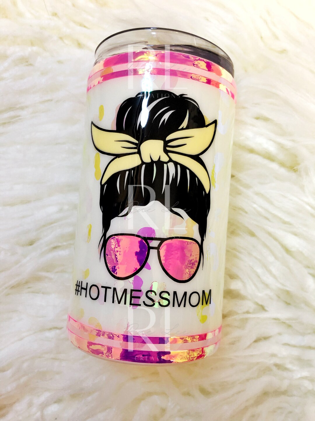 Epoxy Free Hot Mess Mom Custom Tumbler. Custom Messy Bun Mom Tumbler ...