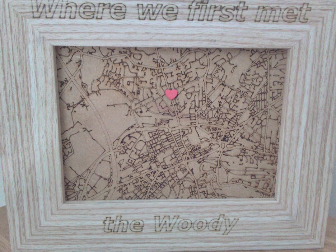 Where We First Met Maps. Laser Engraved Maps of Anywhere in the World ...