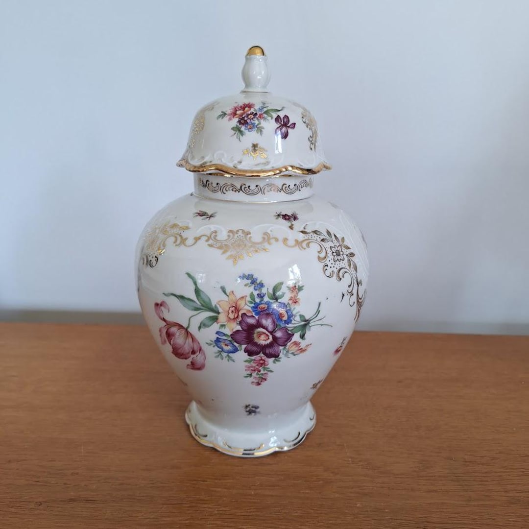 1950's Hand Painted Lidded Vase - Porzellanfabrik Zeh, Scherzer & Co ...