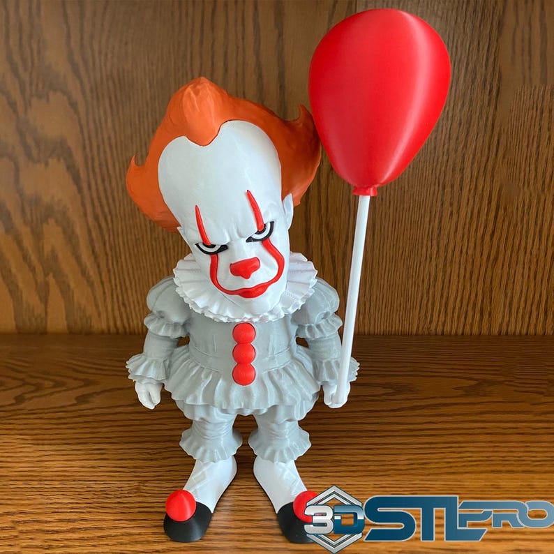 Creepy Killer Clown STL Horror Flexi 3D Print Model Articulated Scary ...