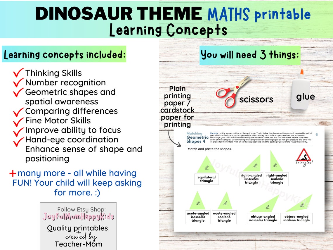Dinosaur Maths Color by Numbers Printable Activity Dino Kids Birthday ...
