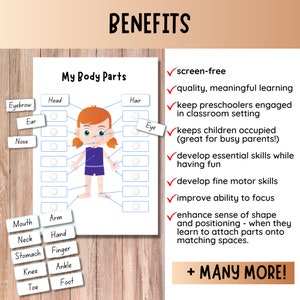 Body Parts Human Anatomy Toddler Busy Book Learning Binder Printable ...