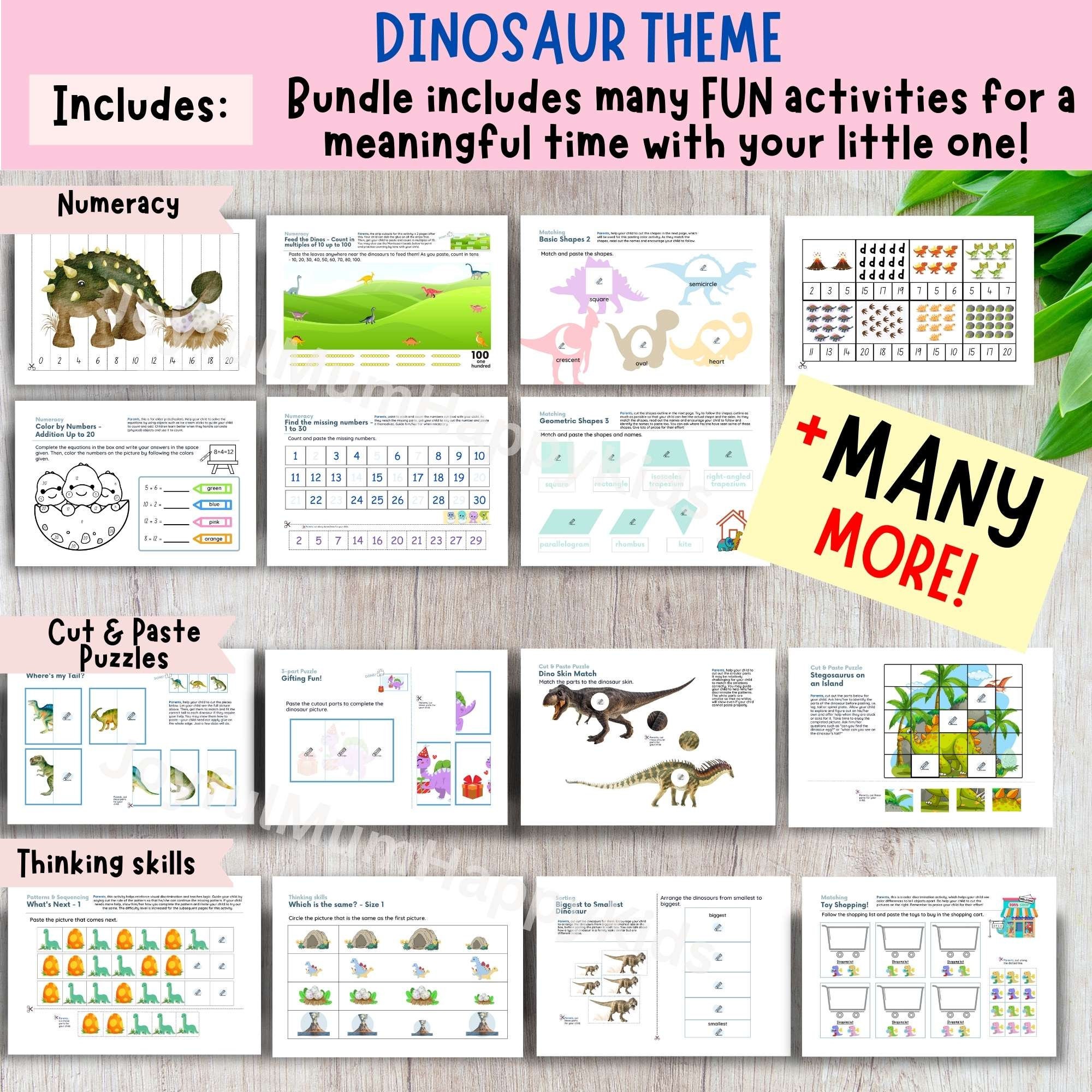 Dinosaur Busy Bundle Printable Activity for Boys Homeschool Preschool ...