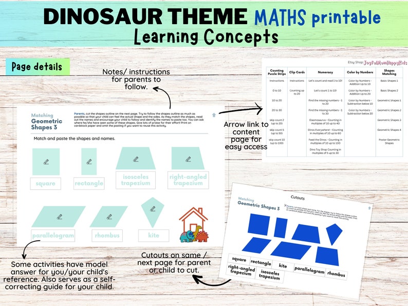 Dinosaur Maths Color by Numbers Printable Activity Dino Kids Birthday ...
