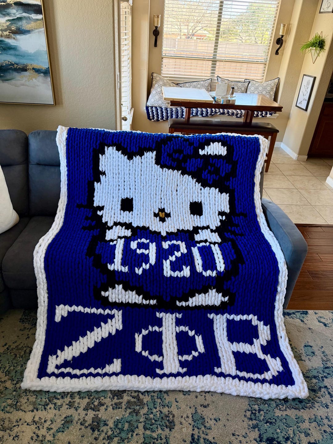 Chunky Knit Blanket: Zeta Phi Beta Kitty Kitty - Etsy