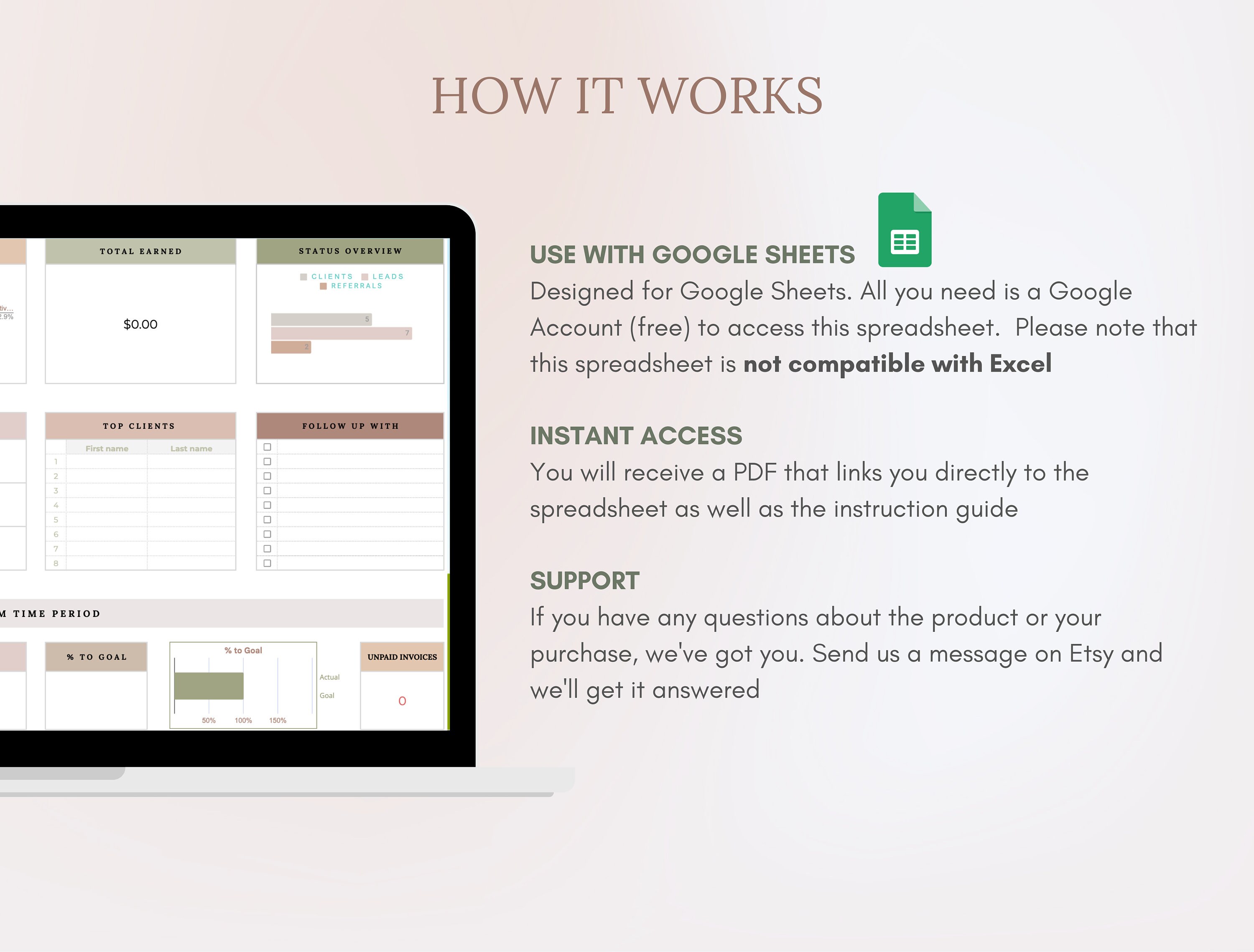 Invoice and Client Tracker Spreadsheet, Google Sheets With Dashboard ...
