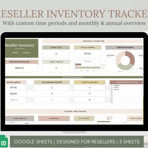 Reseller Inventory Tracker Spreadsheet earth Tones - Etsy