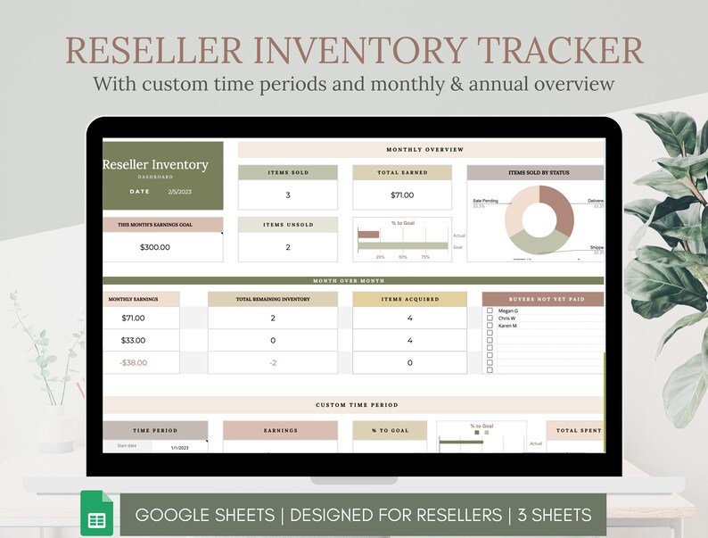 Reseller Inventory Tracker Spreadsheet earth Tones, Inventory Tracker ...