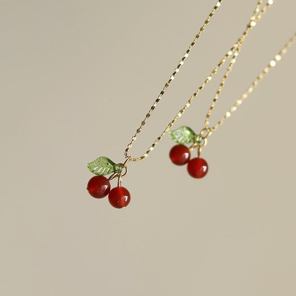 Cherry Necklace - Etsy