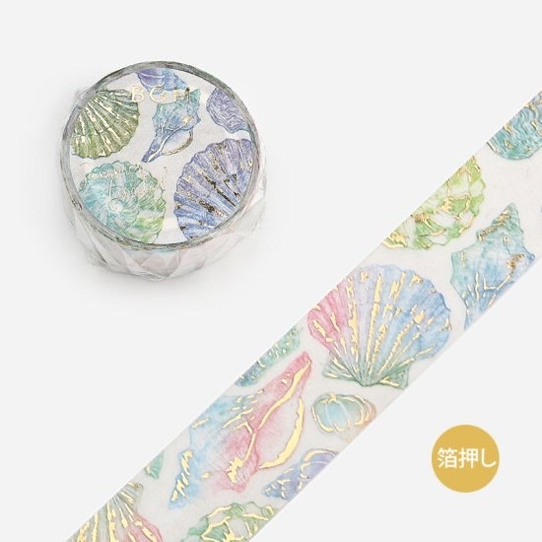 BGM 20mm 'colorful Seashell' w/ Gold Foil Accents Washi Tape Japan ...