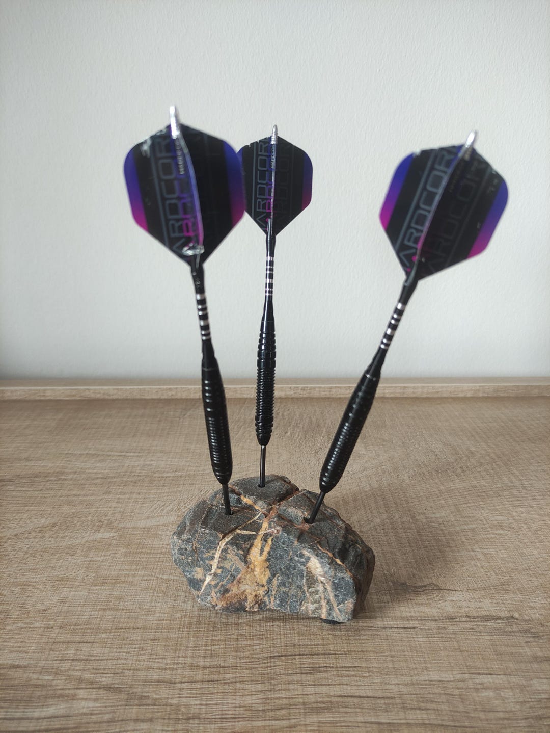 Handcrafted Dart Display Stand | Stone Base Dart Holder | Unique Desk ...