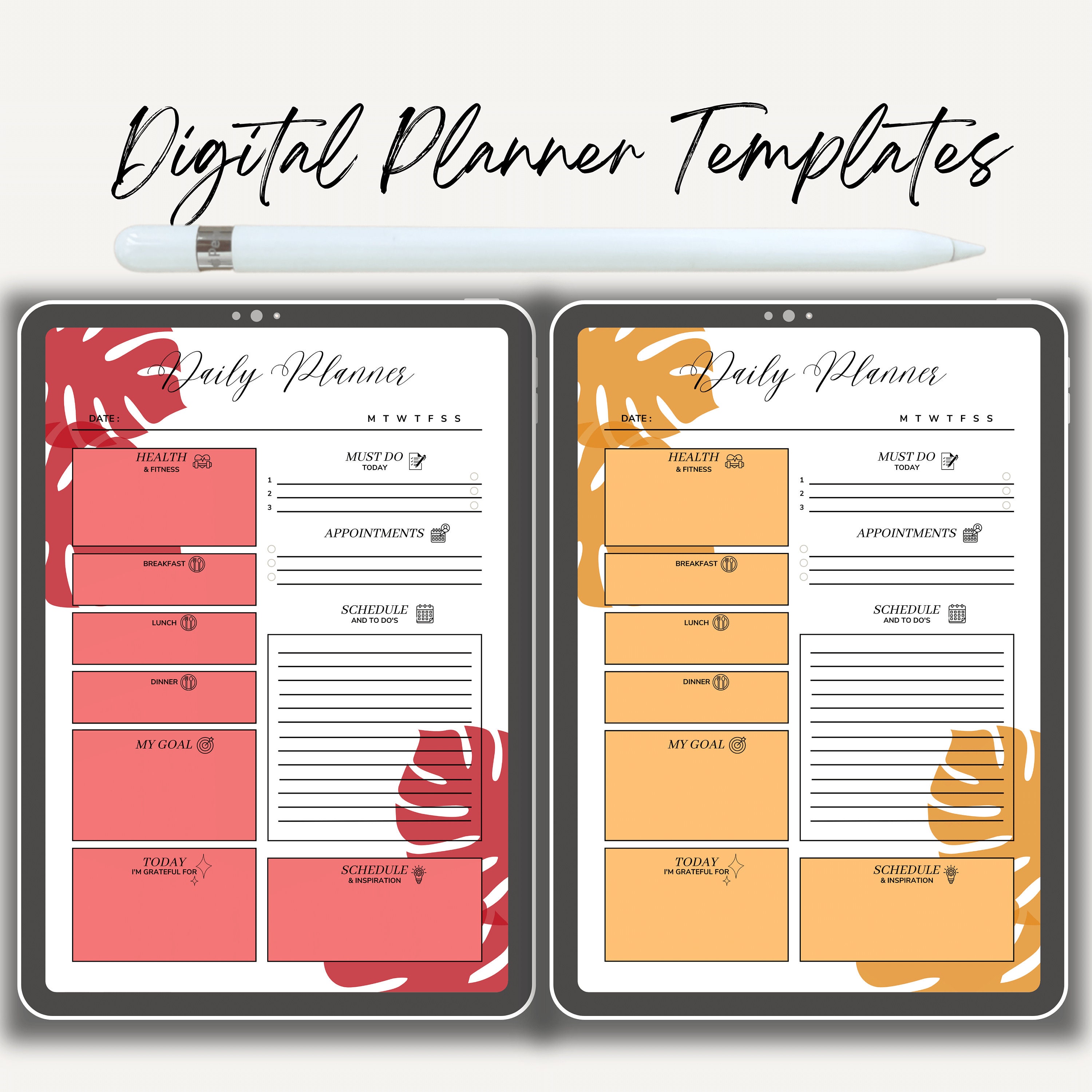 Daily Planner, Printable Planner, Planner Set, Planner Bundle, Planner ...