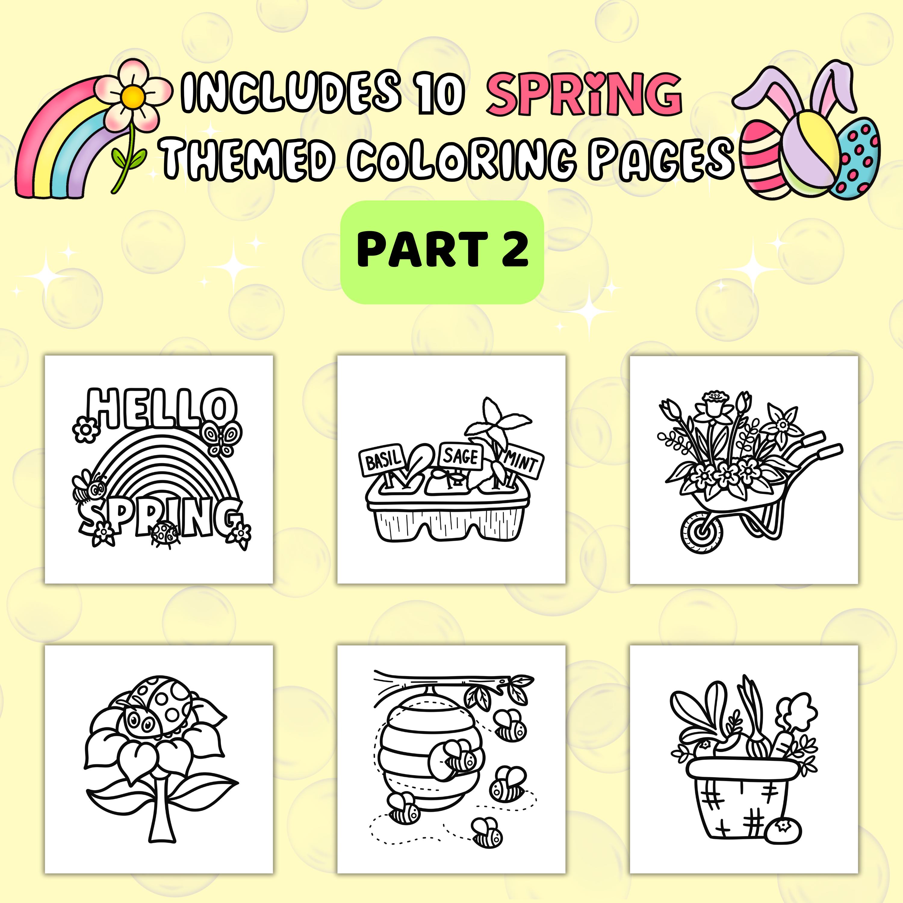 Spring Days Coloring Pages| Bold and Easy | 10 Printable Designs, Part ...