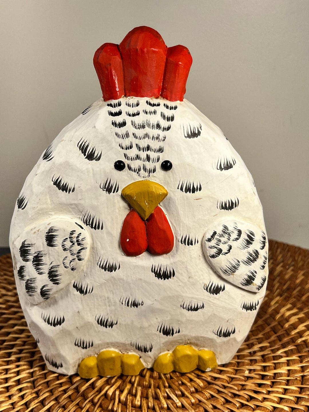 Vintage James Haddon Folk Art Rooster Chicken - Etsy