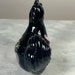 Fenton Glass Black Rooster Figurine Flower Power Collection Hand ...