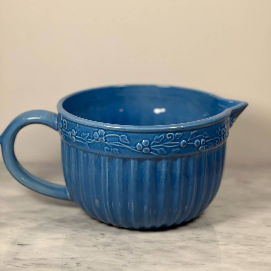 Quart Swiss Colony Blue Blueberry Glazed Ceramic Vintage - Etsy