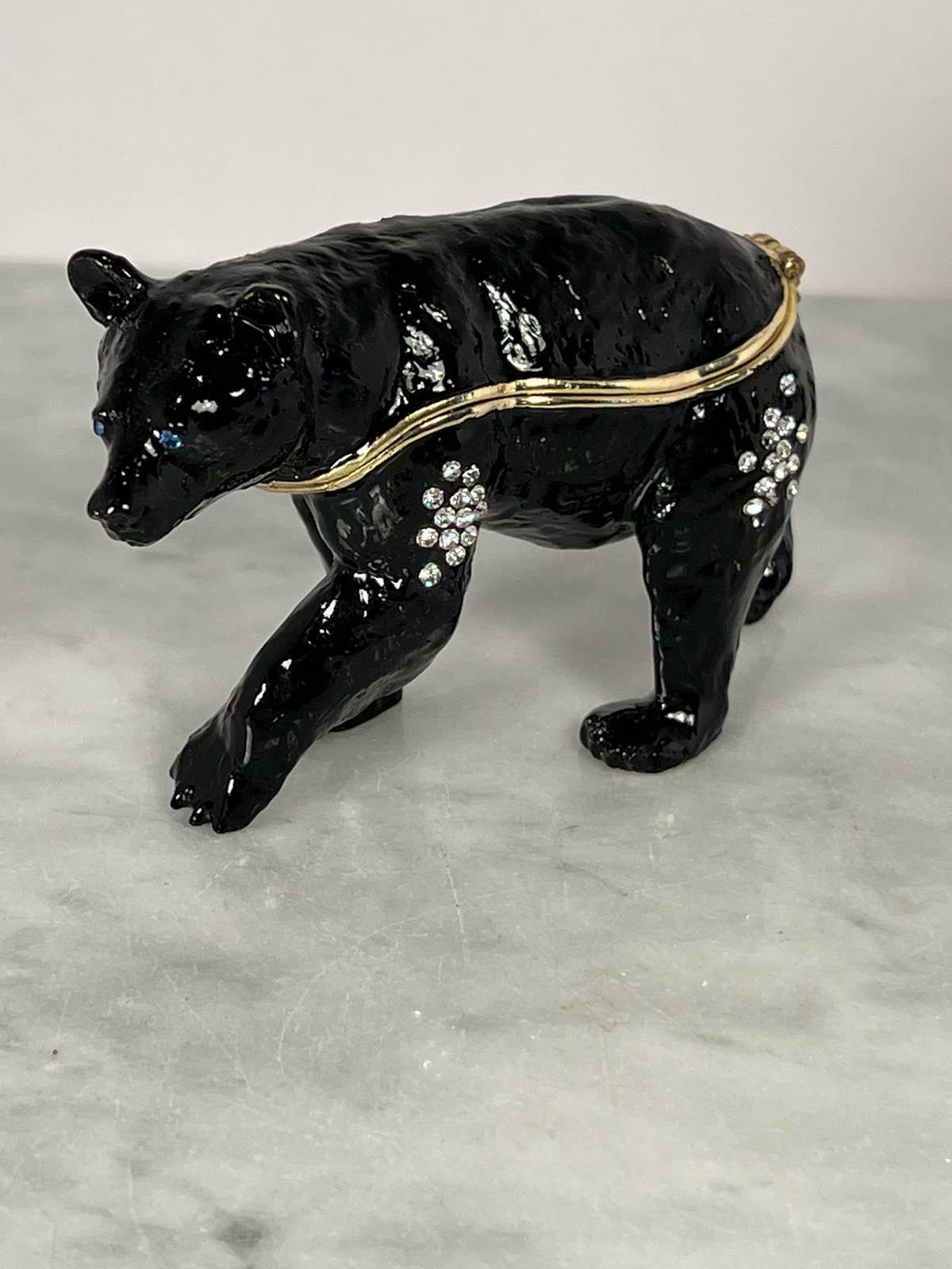 Vintage Ciel Jeweled Bear Trinket Box - Etsy