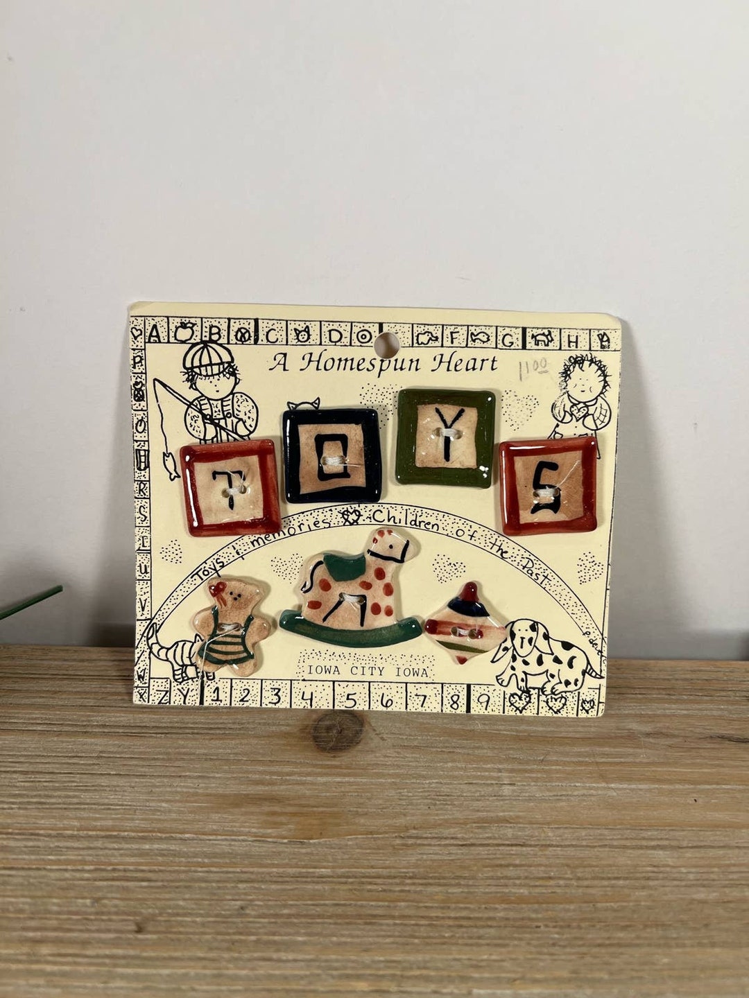 Vintage Porcelain Painted Buttons Homespun Heart - Etsy